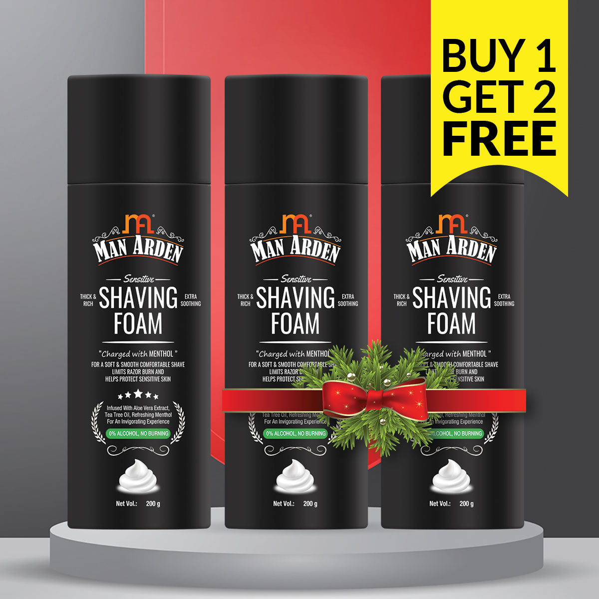 Shaving Foam For Sensitive Skin, 200g - Buy 1 Get 2 Free – Manarden
